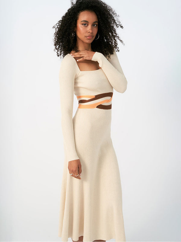 Sovere Inertia Knit Midi Dress Natural | Glue Store