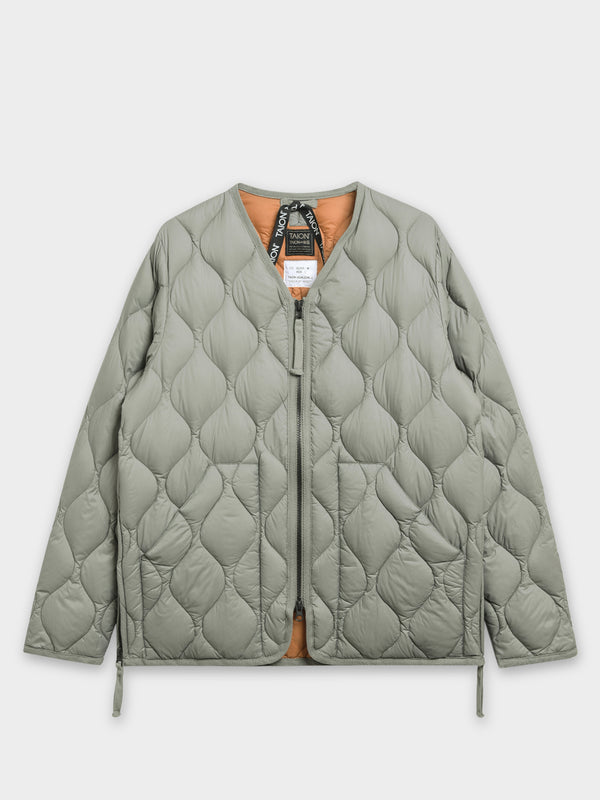 Military Zip V Neck Down Jacket - Glue Store