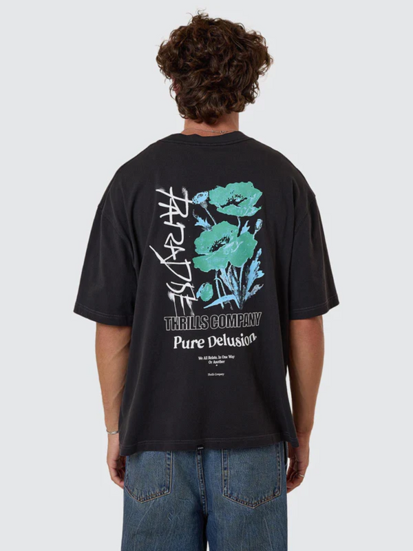 Thrills Men's Pure Delusion Oversize T-Shirt Faded Black