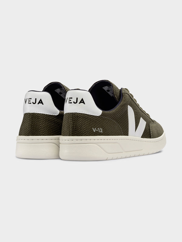 Veja Mens V-12 Sneakers Olive/White | Glue Store