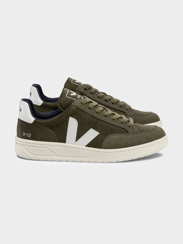 Veja Mens V-12 Sneakers Olive/White | Glue Store