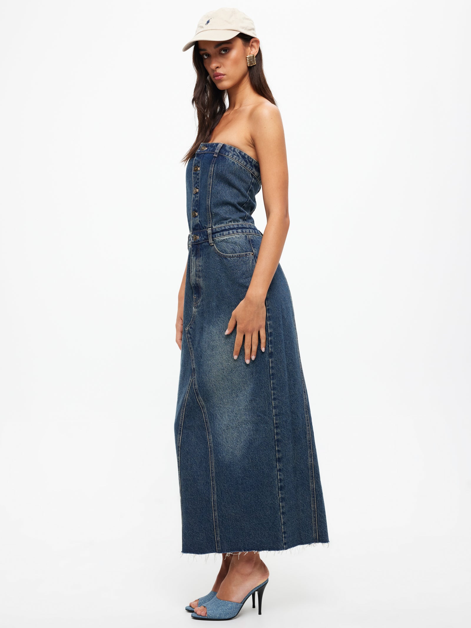 Lioness Vista Denim Dress Denim Blue | Glue Store