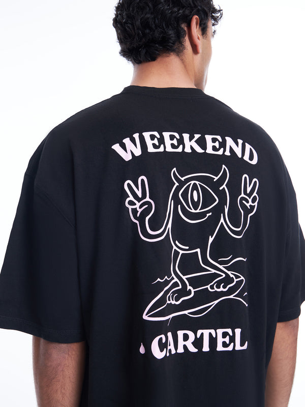 Weekend Cartel Peace Wave Tee Black | Glue Store