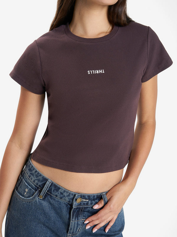 Thrills Minimal Thrills Mini T-Shirt Deep Plum | Glue Store