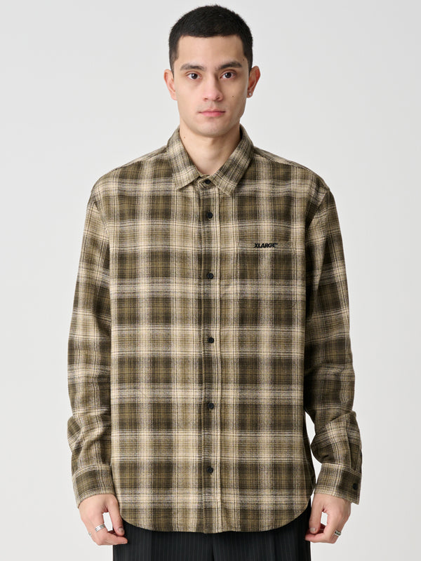 Xlarge Grip Check Shirt Tan | Glue Store