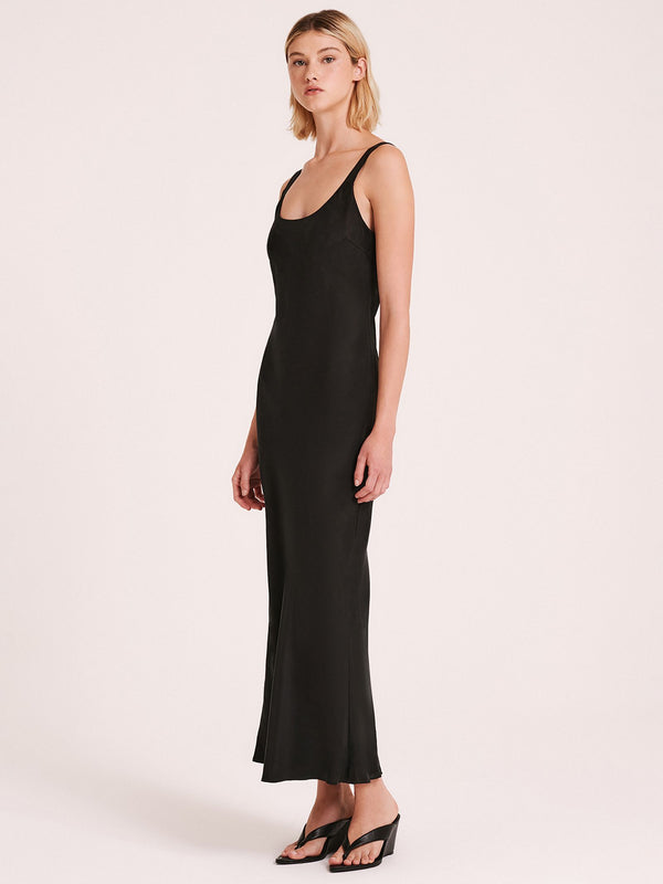 Nude lucy Ren Cupro Slip Dress Black | Glue Store