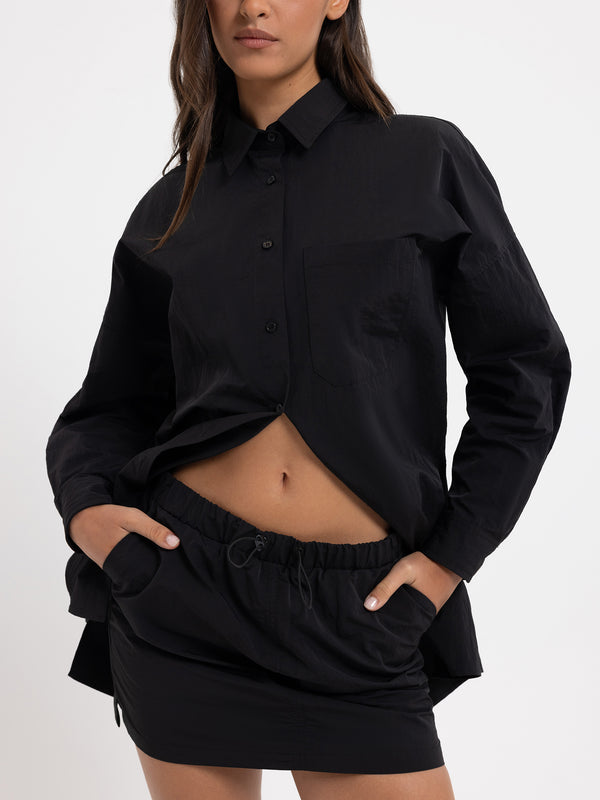 Beyond her Bodie Split Back Shirt Black | Glue Store