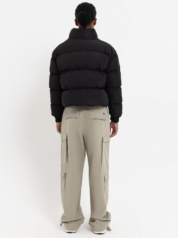 Stussy Graffiti Puffer Jacket Black | Glue Store