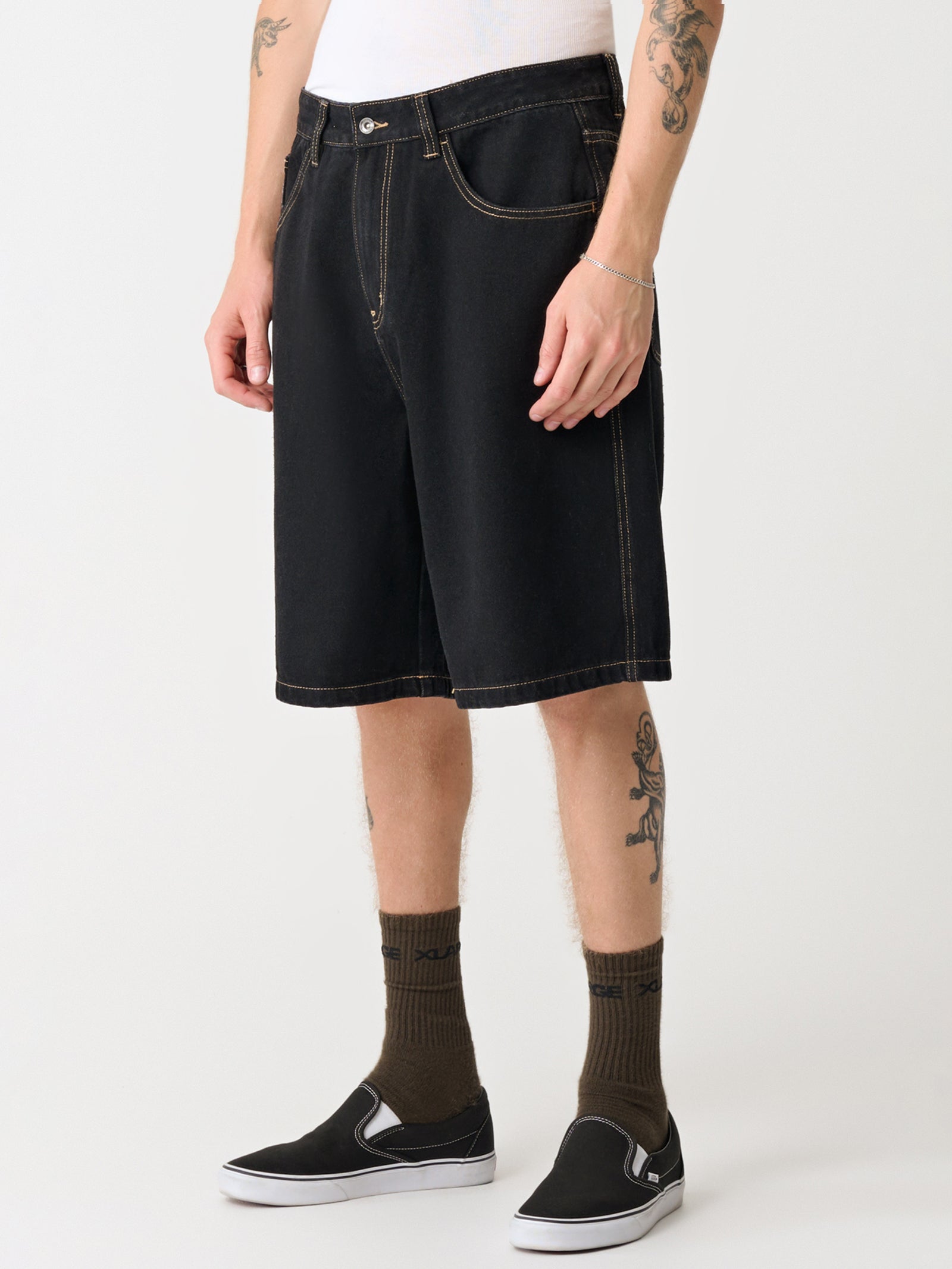 Xlarge Xl Dice Bull Denim Short Raw Black | Glue Store