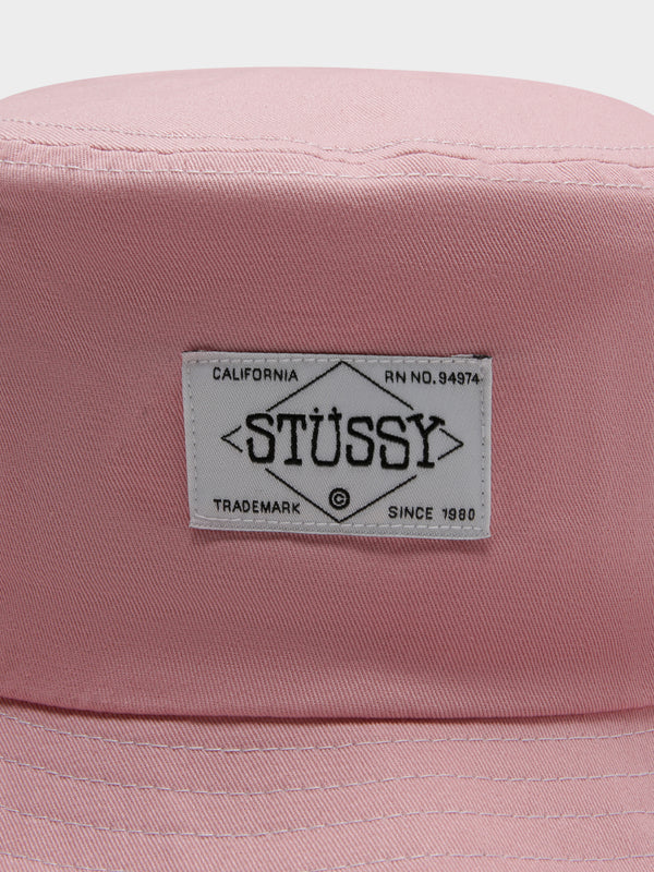 Stussy Contrast Topstitch Bucket Hat in Pink Pink | Glue Store