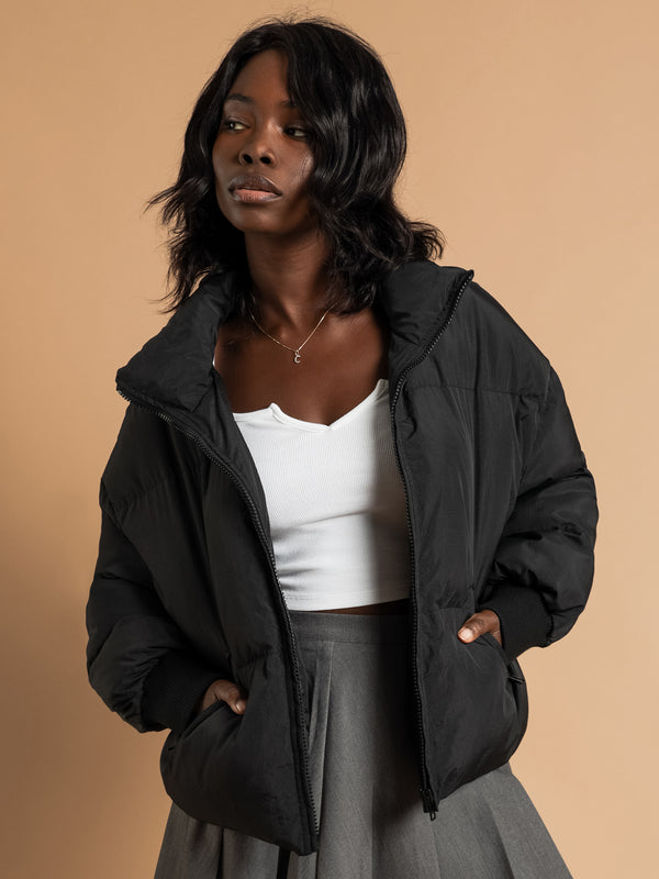 Beyond Her Reese Puffer Jacket Black | Glue Store