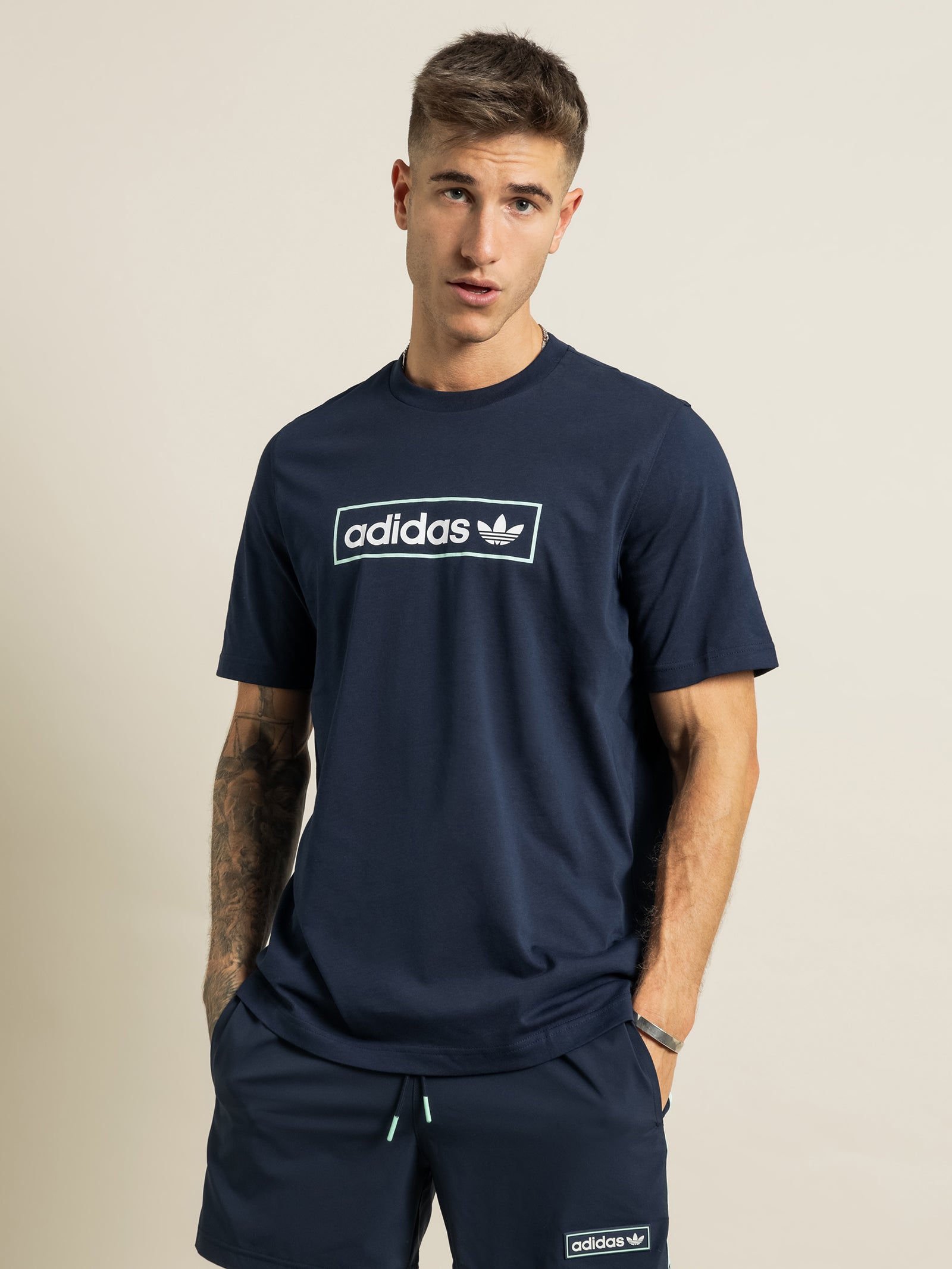 Adidas Linear Logo T-Shirt Navy | Glue Store
