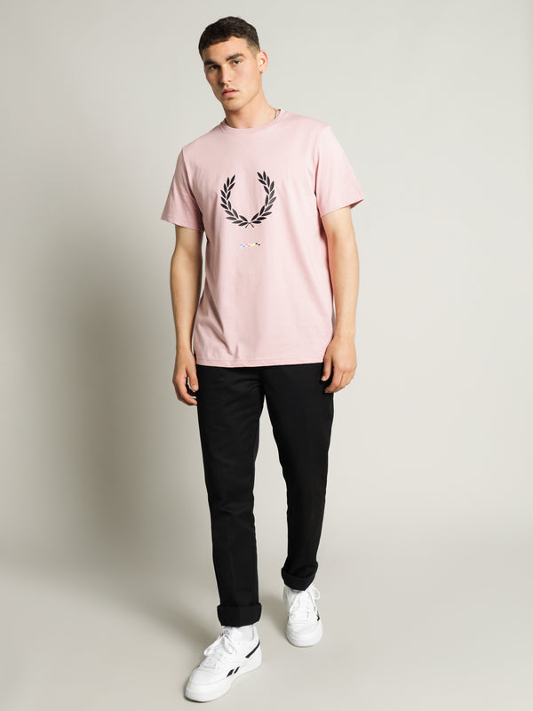 Fred Perry Print Registration T-Shirt Light Pink