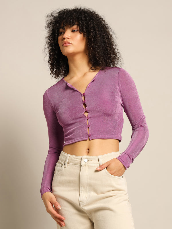 First Mse Annette Long Sleeve Top Acai | Glue Store