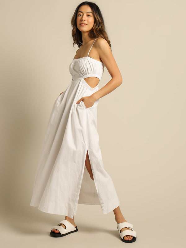 Nude lucy Rana Cut Out Maxi Dress in White White | Glue Store