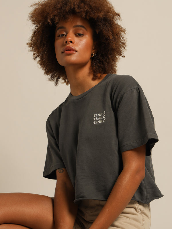 Thrills Embro Unlimited Merch Fit T-Shirt Merch Blac