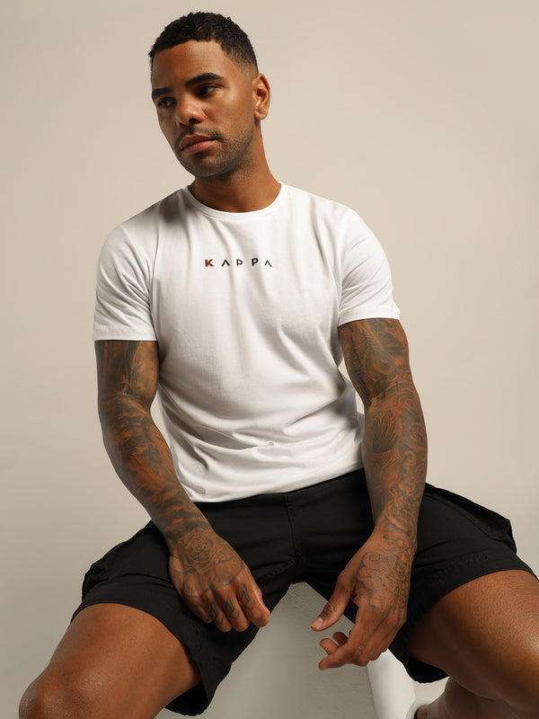 Kappa Logo Caed T-Shirt in White 001 white | Glue Store