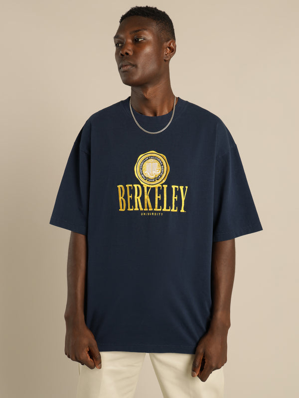 Ncaa Uni Stack Berkeley Logo T-Shirt Navy | Glue Store