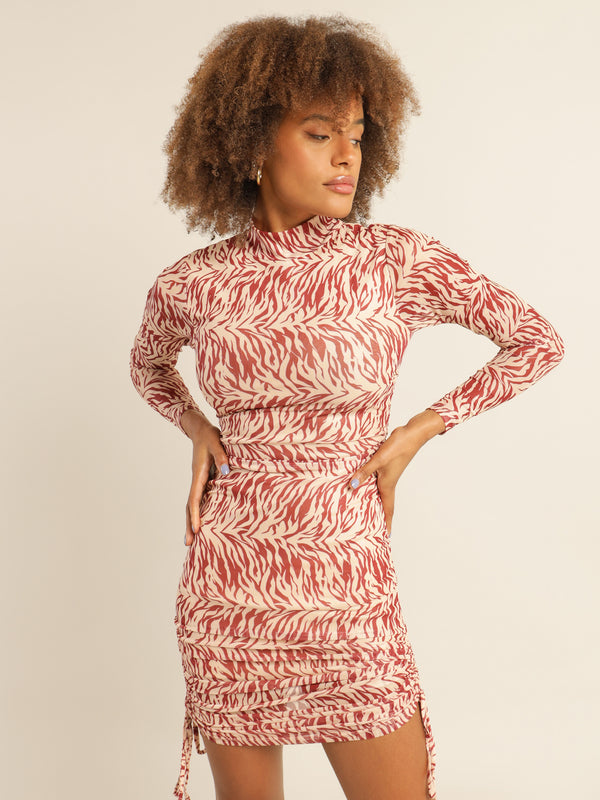 First Mse Zahar Mesh Mini Dress Zebra | Glue Store