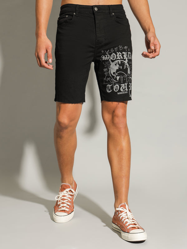 Ksubi Chopper Devil Shorts Black | Glue Store