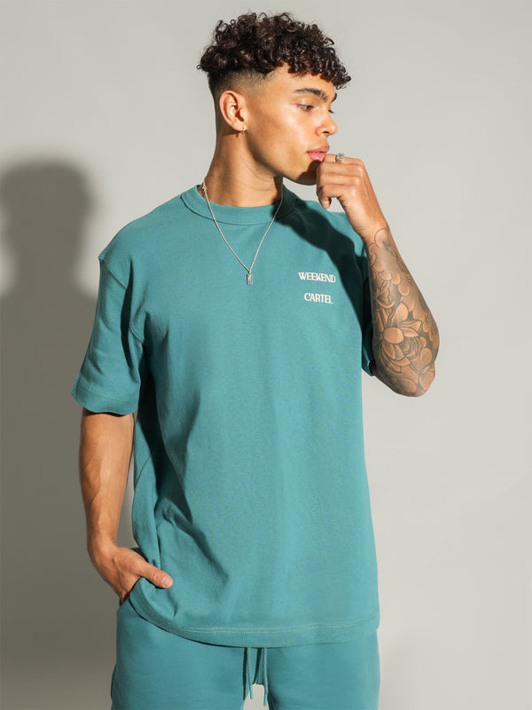 Weekend Cartel Cartel Logo T-Shirt Lagoon | Glue Store