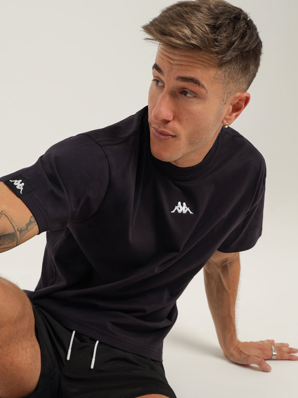 Kappa Authentic Hey T-Shirt A0A Black - White Bright