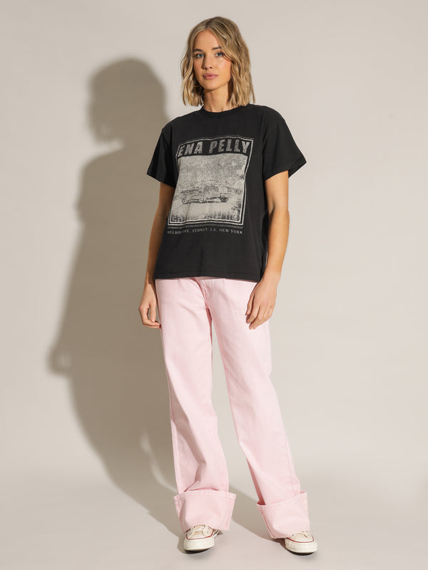 Ena Pelly Car Ride T-Shirt Washed Black | Glue Store