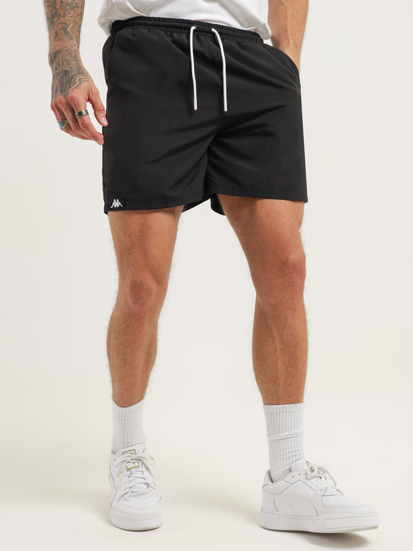 Kappa Authentic Hylon Shorts in Black | Glue Store