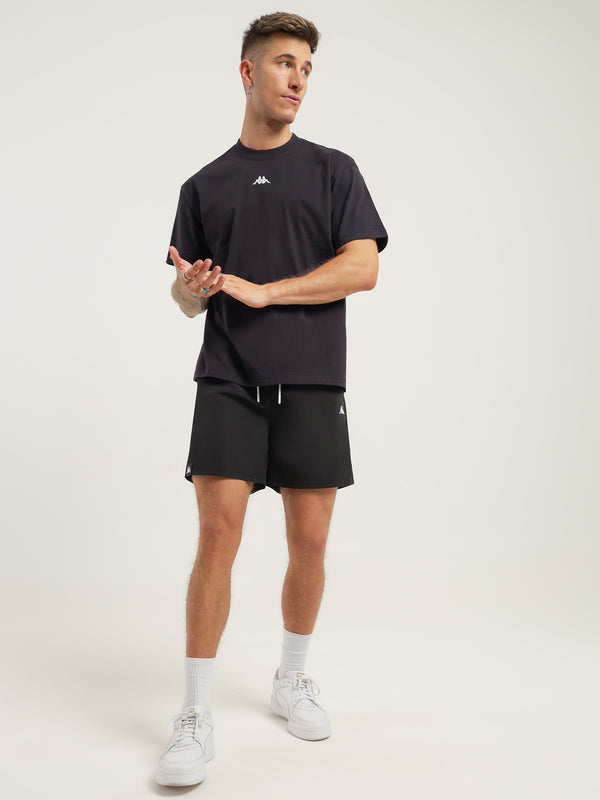 Kappa Authentic Hylon Shorts FX5 Black Onyx - White