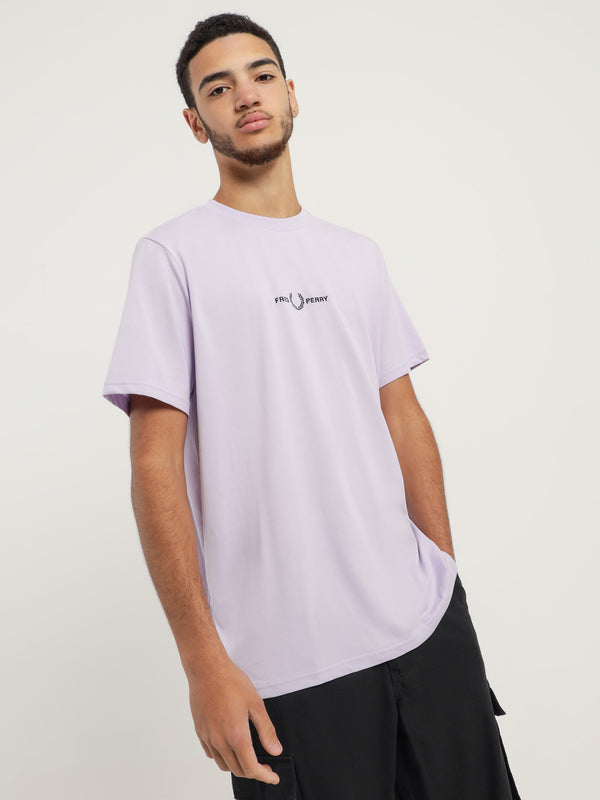 Fred perry Embroidered Logo T-Shirt in Lilac Lilac | Glue Store