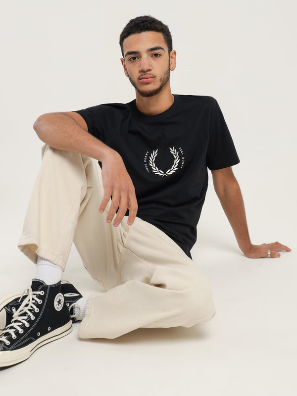 Fred perry Circle Branding T-Shirt in Black Black | Glue Store