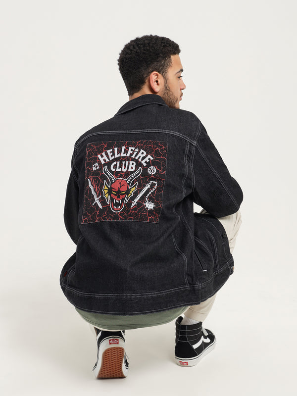 Vans x Stranger Things Hellfire Club Jean Jacket in Black - Glue Store