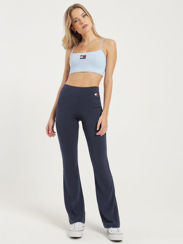 Tommy Hilfiger Rib Badge Flare Leggings Navy | Glue Store