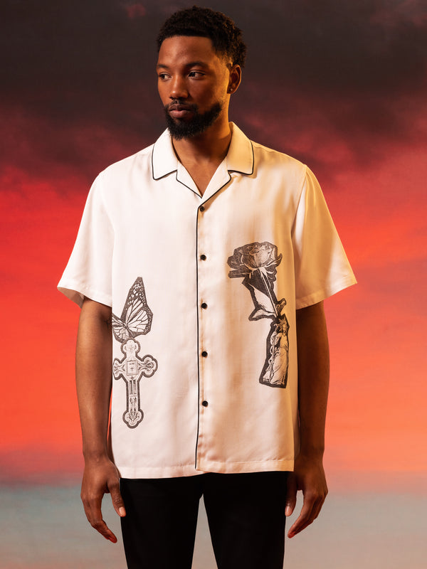 Ksubi Kut Out Resort Shirt in White White | Glue Store