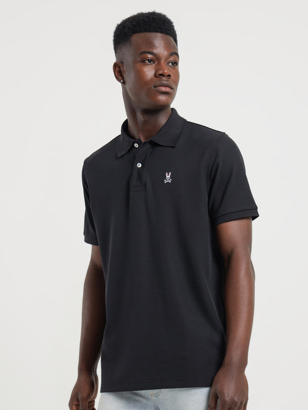 Psycho bunny inc Classic Polo in Black Black | Glue Store