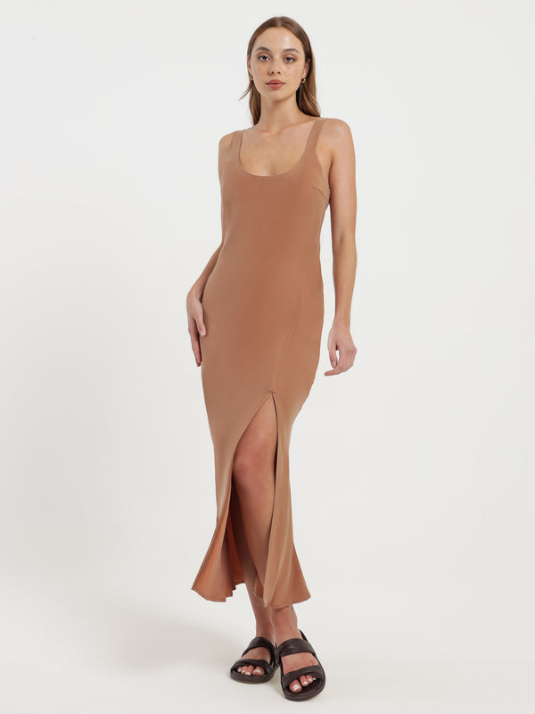Nude lucy Harlow Cupro Slip Dress in Terracotta | Glue Store