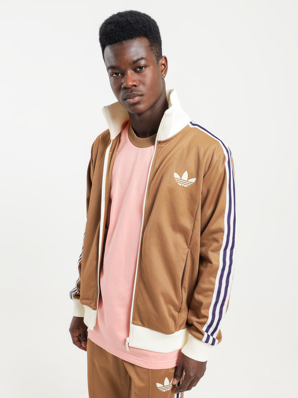 Adidas ADICOLOR 70s Striped Track Top Brown | Glue Store
