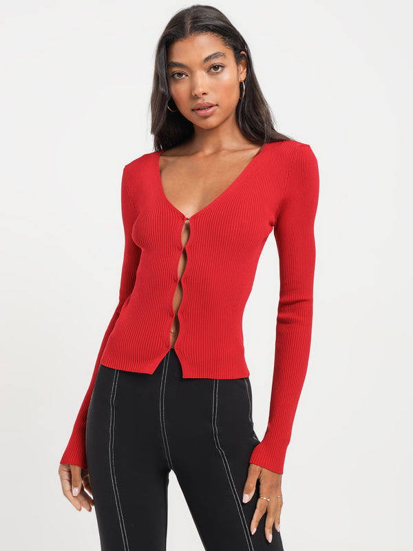 First Mse Nazalia Cardigan Chilli | Glue Store