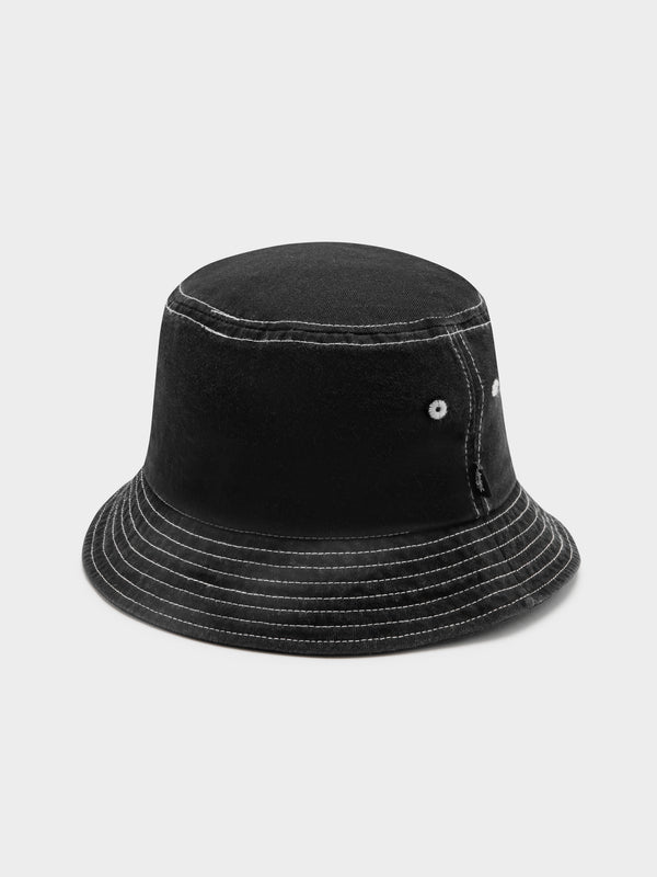 Stussy Contrast Topstitch Bucket Hat Black | Glue Store