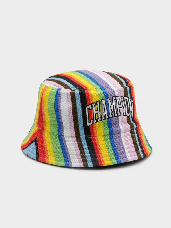 Reversible Pride Bucket Hat in Black & Rainbow - Glue Store