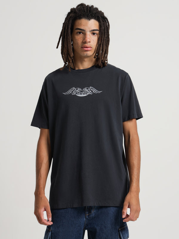 Thrills Wings of Glory Merch Fit T-Shirt in Black Black | Glue Store