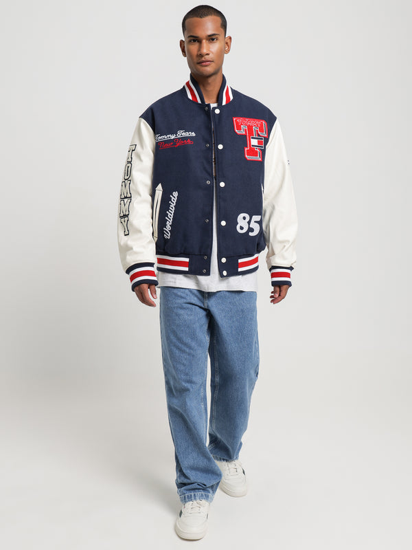 Tommy Hilfiger College Relaxed Baseball Letterman Jacket
