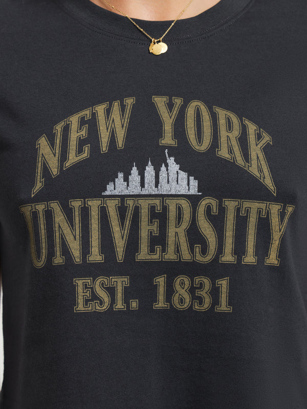Ncaa NYU Vintage Arch Mini T-Shirt Black | Glue Store