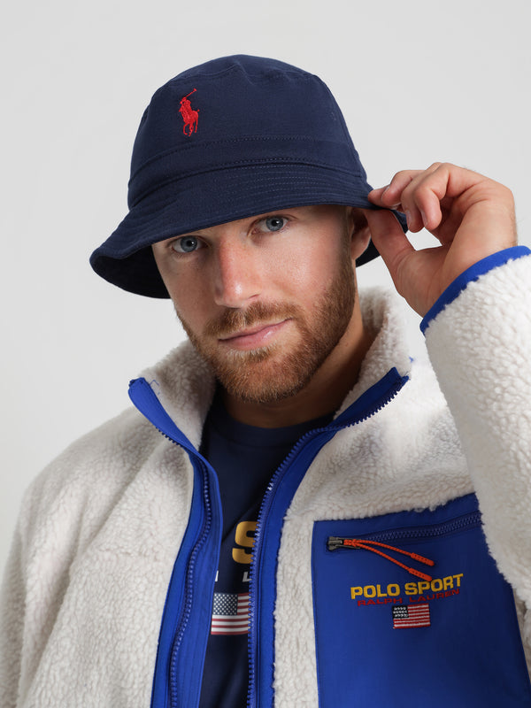 Polo Ralph Lauren Fleece Bucket Hat Navy | Glue Store
