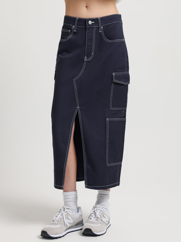 Beyond her Neptune Denim Skirt in Indigo Indigo | Glue Store