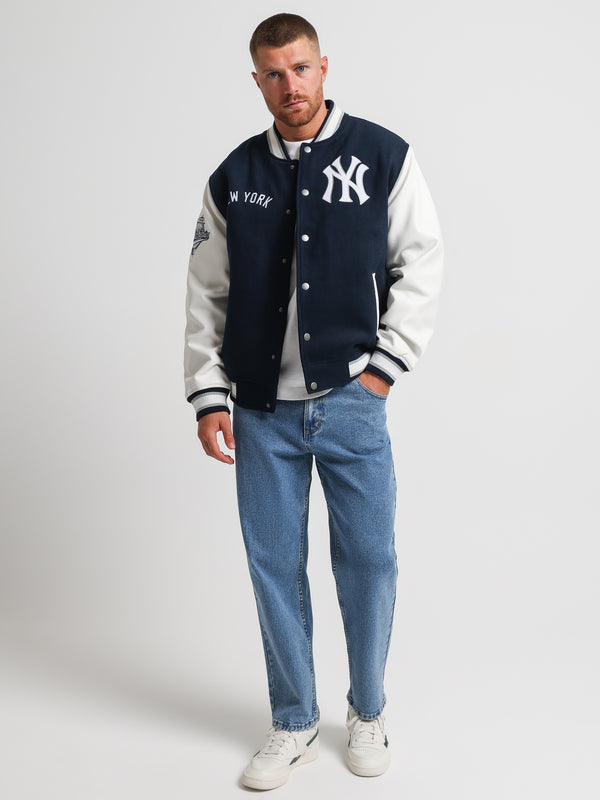 Mitchell & Ness Yankees Athlete Letterman Jacket Midnight