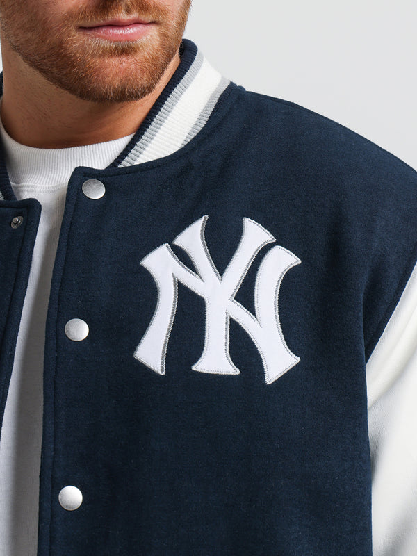 Mitchell & Ness Yankees Athlete Letterman Jacket Midnight