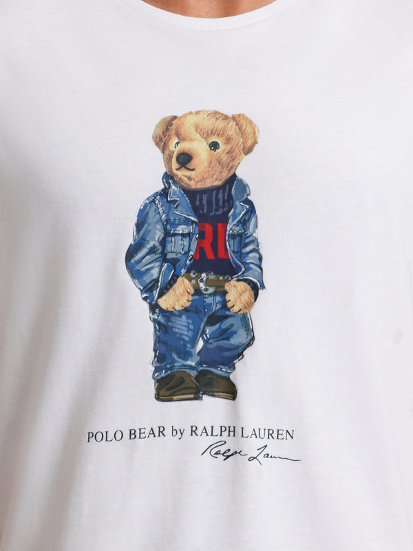 Polo Ralph Lauren Denim Bear T-Shirt White | Glue Store