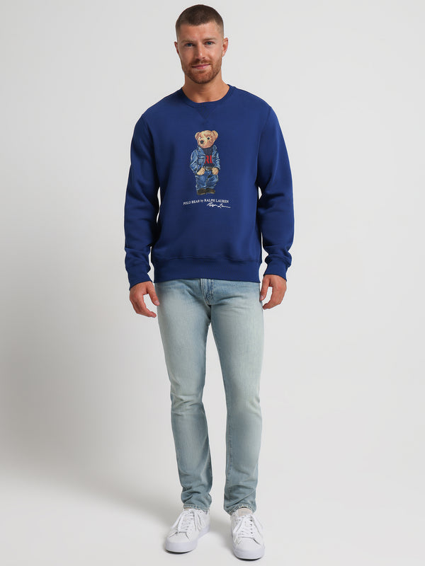 Polo Ralph Lauren Denim Bear Crew Blue | Glue Store