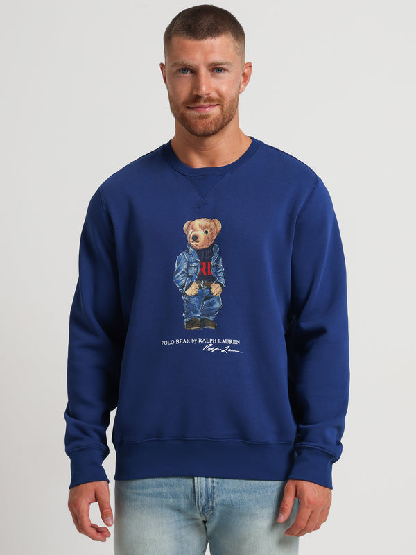 Polo Ralph Lauren Denim Bear Crew Blue | Glue Store